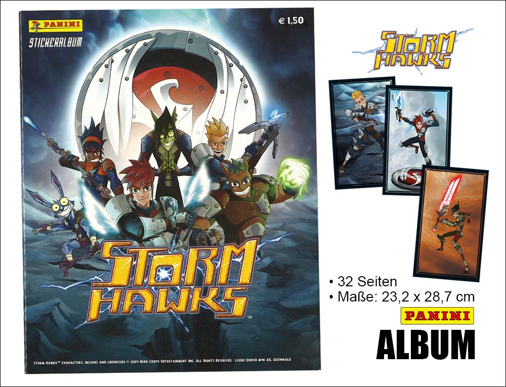 Storm Hawks Sticker ALBUM mit 32 Seiten Spaß